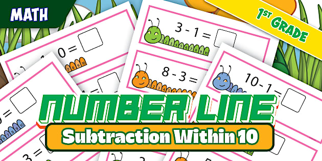 First Grade Count Back Number Line Subtraction Within 10