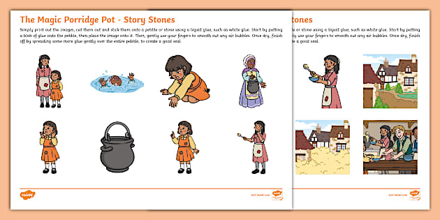 The Magic Porridge Pot Story Stone Image Cut-Outs | Twinkl