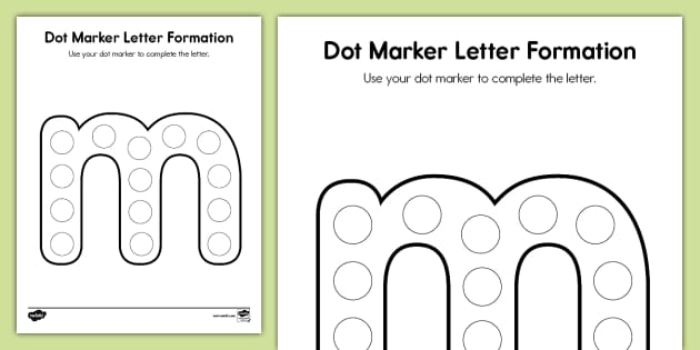Lowercase Letter m: Dot Marker Letter Formation Activity