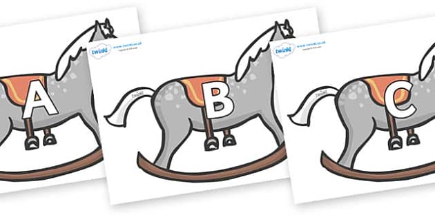 A-Z Alphabet on Rocking Horses (teacher made) - Twinkl