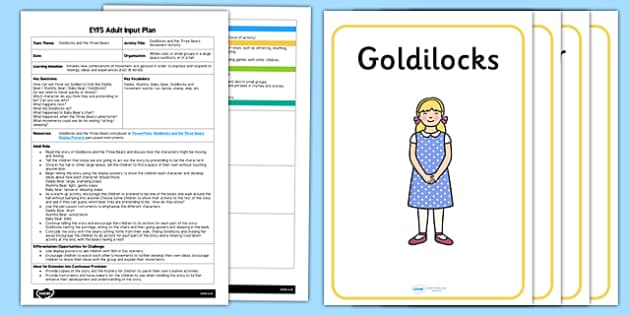Goldilocks and the Three Bears Movement Activity EYFS Adult Input Plan and