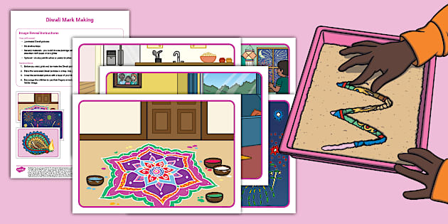 EYFS Diwali Mark-Making Image Reveal Activity - Twinkl