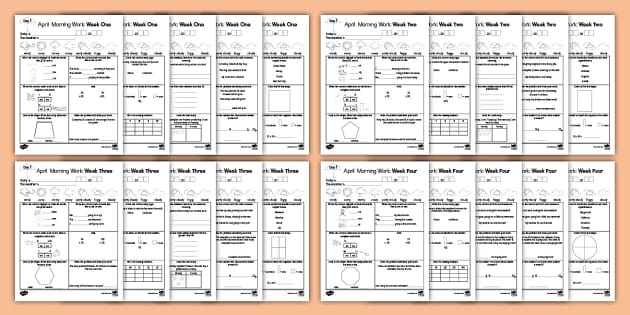 First Grade April Morning Work Bundle (teacher made)