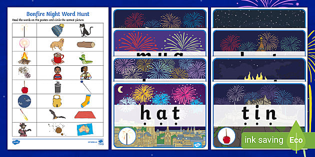 Bonfire Night CVC Word Hunt (teacher made)