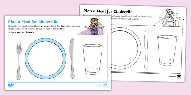 KS1 British Food Fortnight Design a Meal for Cinderella Worksheet ...
