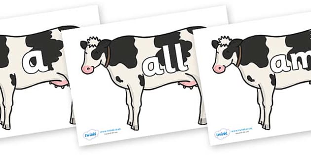 Foundation Stage 2 Keywords on Cows (teacher made) - Twinkl