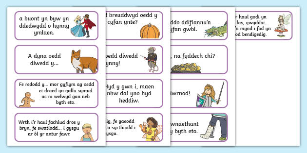 Cardiau Brawddegau Syniadau Gorffen Stori