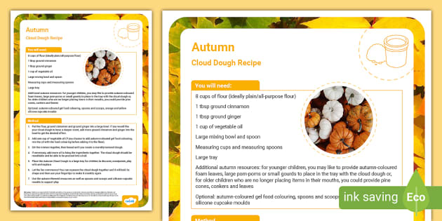 FREE! - Autumn Cloud Dough Recipe | Sensory | Twinkl