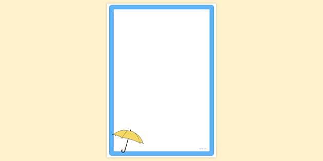 FREE! - Umbrella Page Border | Page Borders | Twinkl Resources