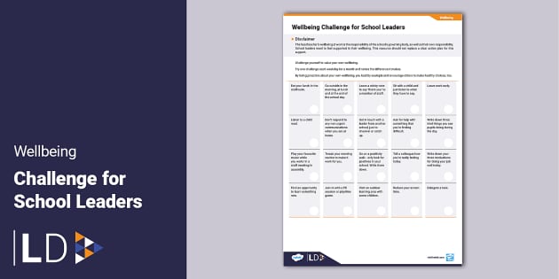 Wellbeing Challenge for Leaders (teacher made) - Twinkl