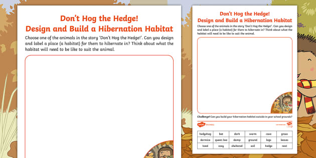 My Hibernation Habitat – Hibernation STEM activity- Twinkl