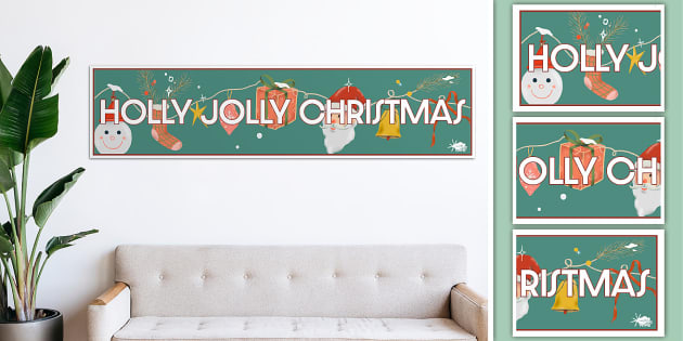 Holly Jolly Christmas Banner | Twinkl Party (profesor hizo)
