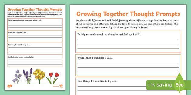 Children's Mental Health Week KS2 Thought Prompts - Twinkl