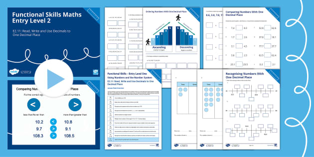 Maths Functional Skills: E2.11: Read, Write and Use Decimals to One Decimal