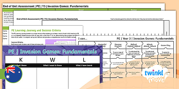 Move PE Year 3 Invasion Games Assessment Pack