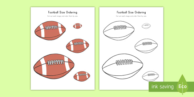 Football Size Ordering Activity - Early Childhood Math
