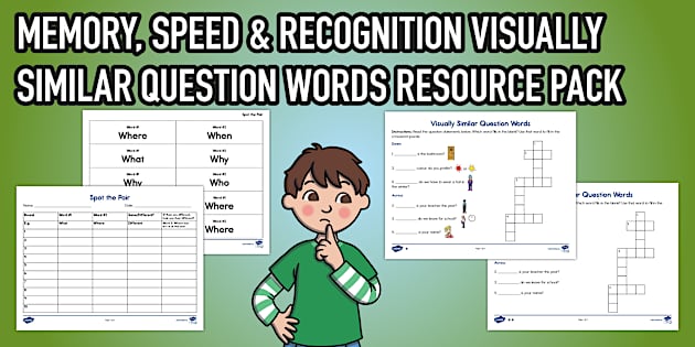 Visual Question Words Activity Pack Memory