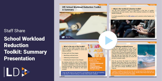 Staff Share: DfE Workload Reduction Toolkit Summary - SLT