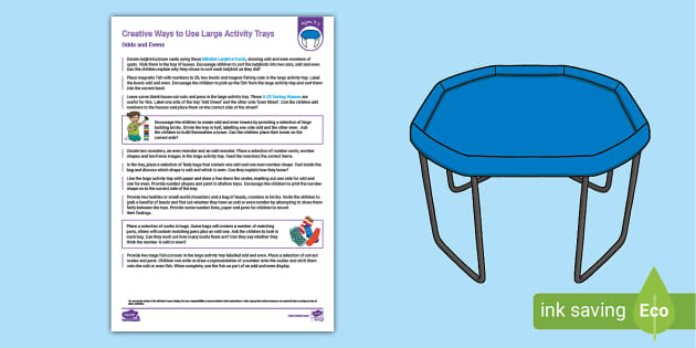 EYFS Creative Ways To Use Large Activity Trays: Odds and Evens