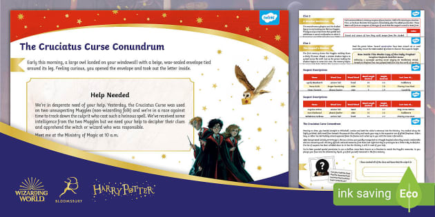 FREE! - Year 6 Harry Potter and the Cruciatus Curse Conundrum SPaG