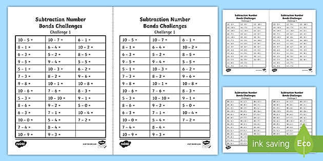Ultimate Subtraction Within 20 Worksheets Primary Twinkl