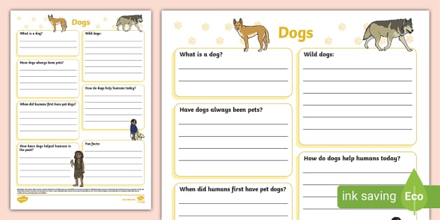 Dogs Fact File Template,Domesticated Dogs,History of Dogs