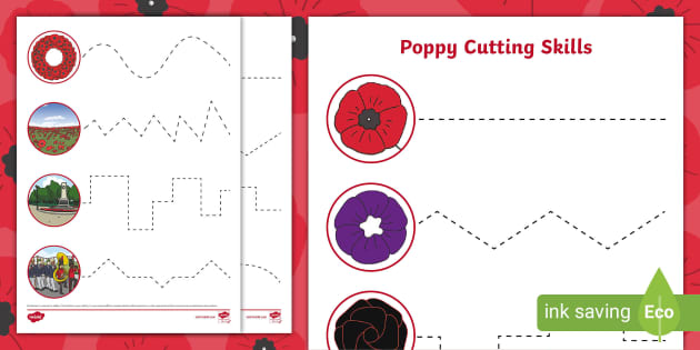 Poppy Cutting Skills Activity | Twinkl (teacher made)