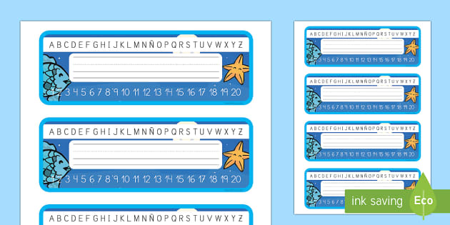 FREE! - Etiquetas de mesa: El pez Arcoiris - Twinkl