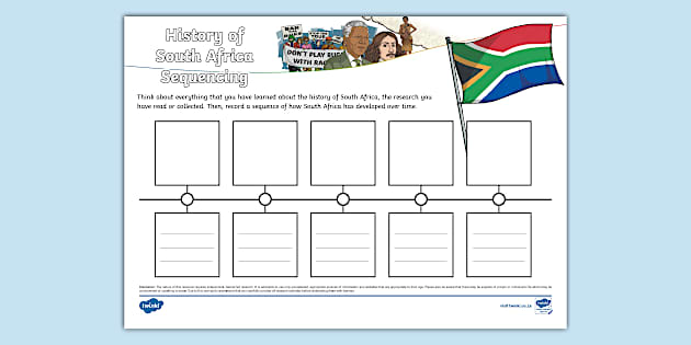 History of South Africa Sequencing Worksheet (teacher made)
