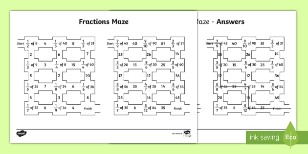 Fractions Maze Worksheet teacher Made Fractions Maze Worksheet teacher Made