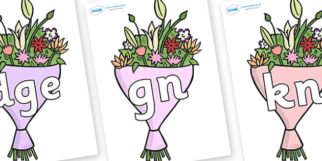Silent Letters on Bouquets (teacher made) - Twinkl
