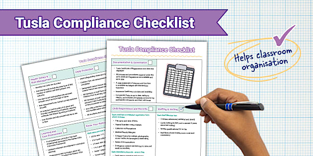 Tusla Compliance Checklist for Educators (Teacher-Made)