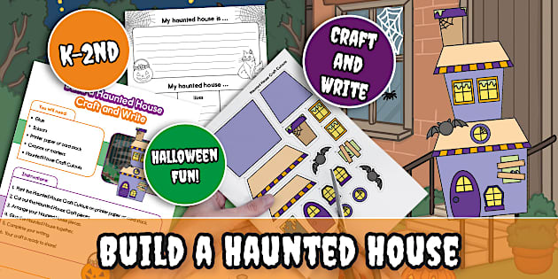 Build a Haunted House Halloween Craft & Write Activity K-2nd