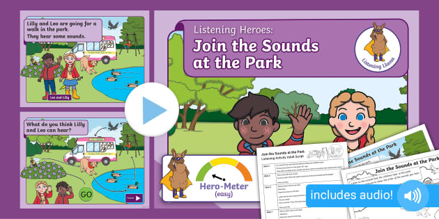 Listening Heroes: Join the Sounds at the Park | Twinkl