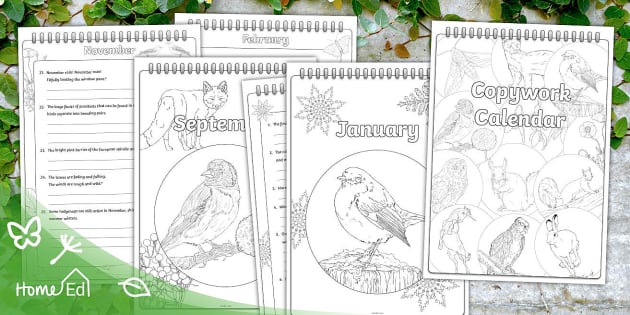 Copywork Calendar (teacher made) - Twinkl