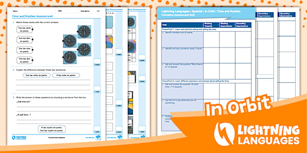 👉 Spanish Time and Routine Assessment Pack