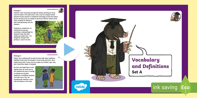 Vocabulary and Definitions Set A PowerPoint - Twinkl