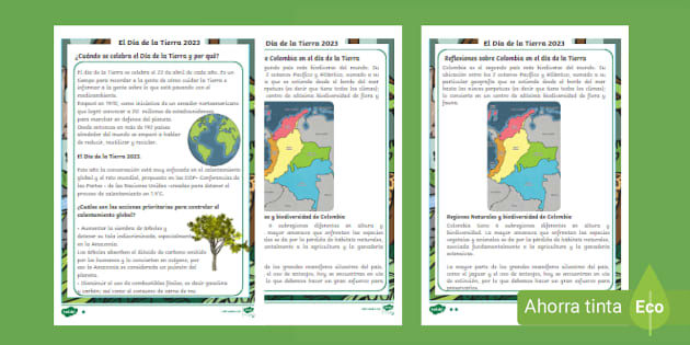 Guía de trabajo escolar Día de la Tierra - Twinkl Colombia