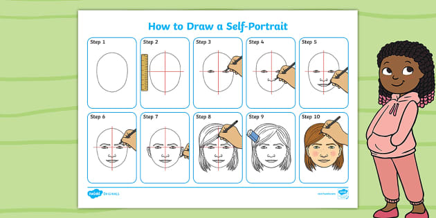Step By Step Self Portrait Instruction Sheet Twinkl Step By Step Self Portrait Instruction Sheet Twinkl