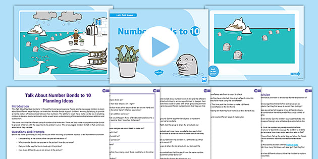 Talk About Number Bonds to 10 Maths PowerPoint and Planning Ideas