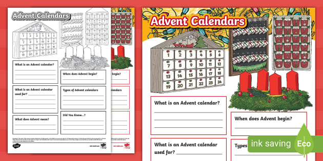 Advent Calendars Fact File Template (Teacher-Made) - Twinkl