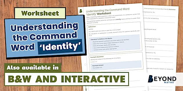 Understanding the Command Word 'Identify' Worksheet