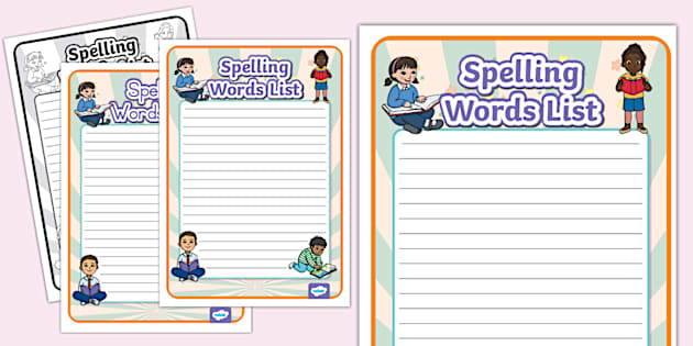 Spelling Words List Display Poster (teacher made) - Twinkl