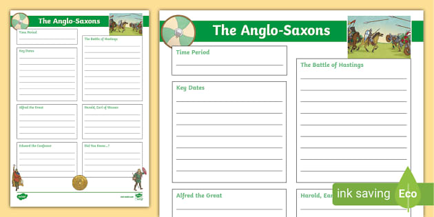 The Anglo-Saxons Fact File Template, anglo saxons - Twinkl