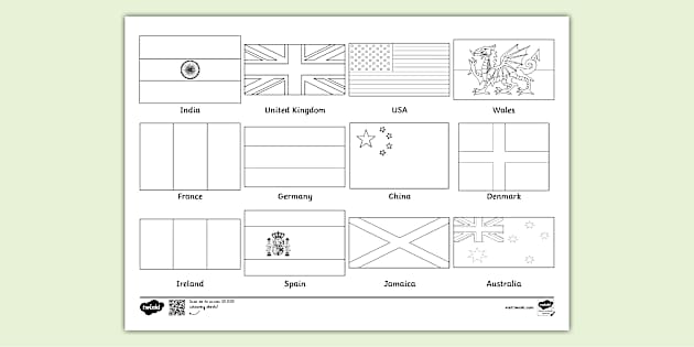 Flags of the World Colouring Page | Colouring Sheets