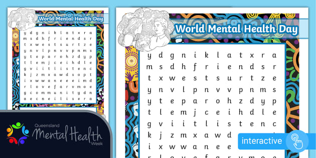 World Mental Health Day Interactive Word Search - Twinkl