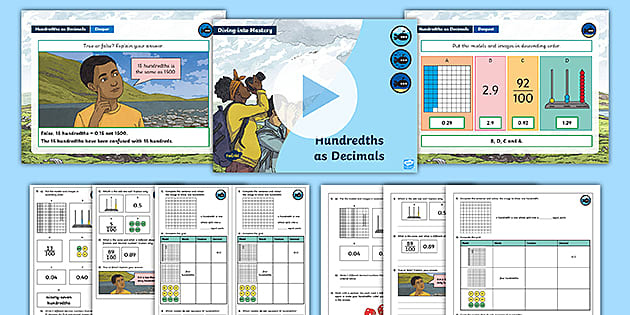 👉 White Rose Maths Compatible Y4 Step 8 Hundredths as Decimals