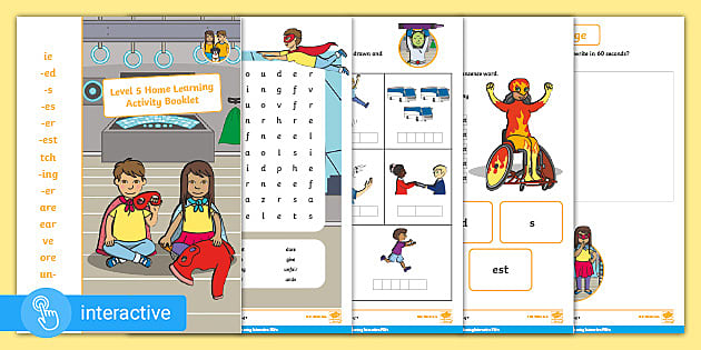 Interactive PDF: Phonics Home Learning Activity Booklet Level 5 Book 3