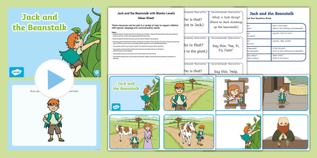 Jack and the Beanstalk with Blanks Level Questions - Twinkl