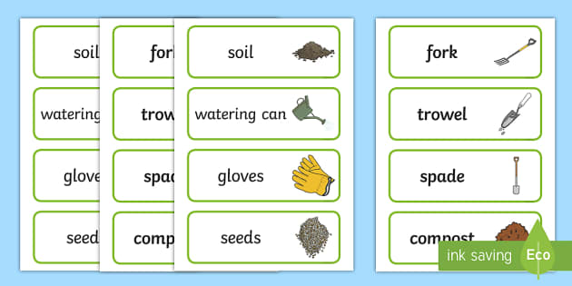 Gardening Word Cards (teacher made)